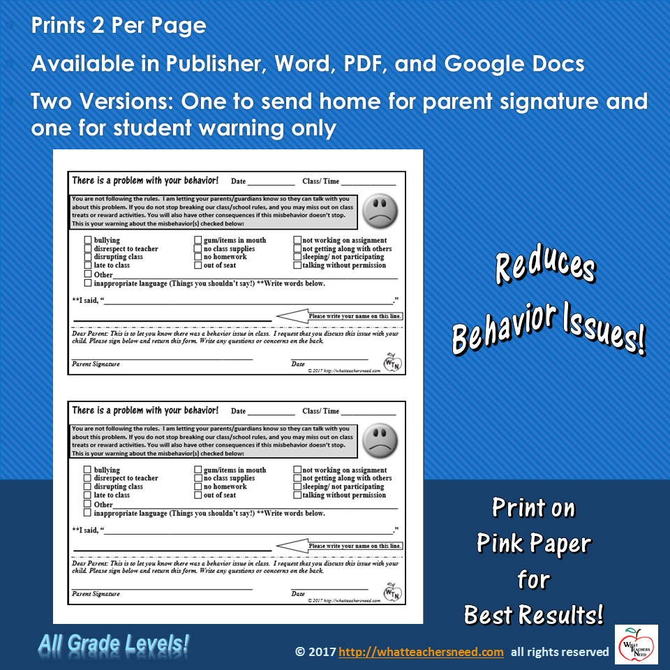 The Pink Slip (An Amazing Discipline Management Tool) – What Teachers Need