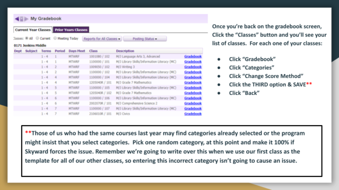 Setting Up Categories in Skyward – What Teachers Need